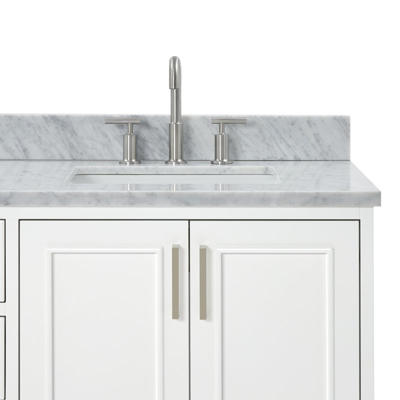 Winston Porter Peighten 73 Double Bathroom Vanity With Carrara Marble
